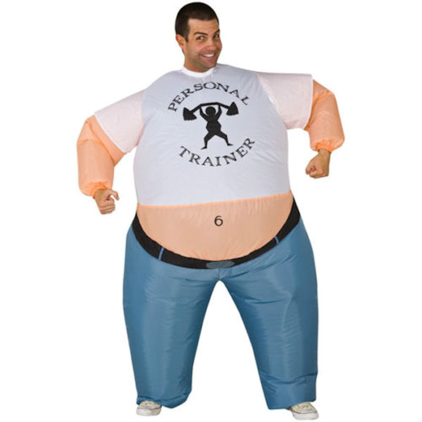 Airblown Inflatable Personal Trainer Costume Funny Party Mens Fat Guy
