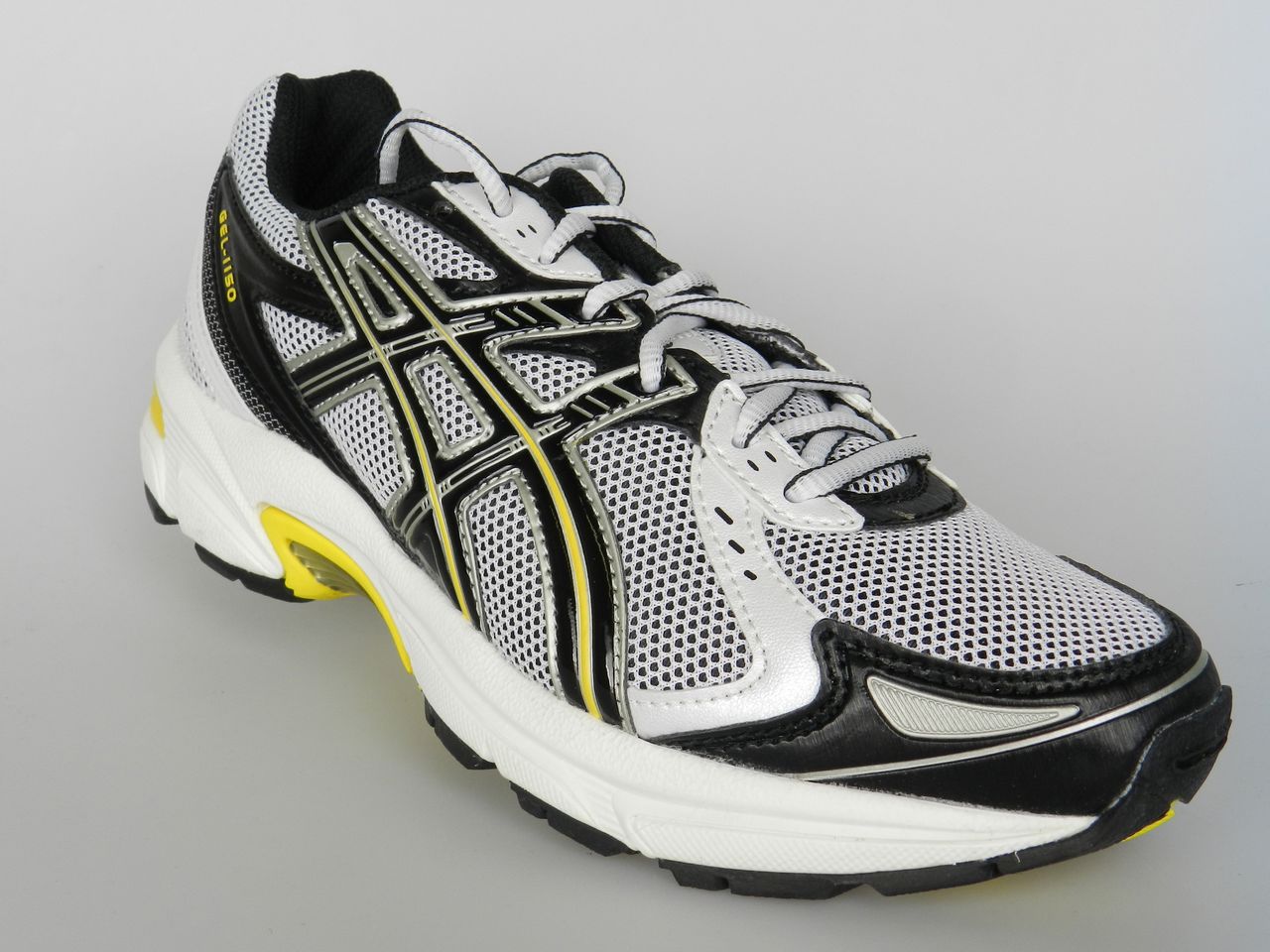ASICS GEL 1150 GS NEW Boys Girls Kids White Black Yellow Athletic ...
