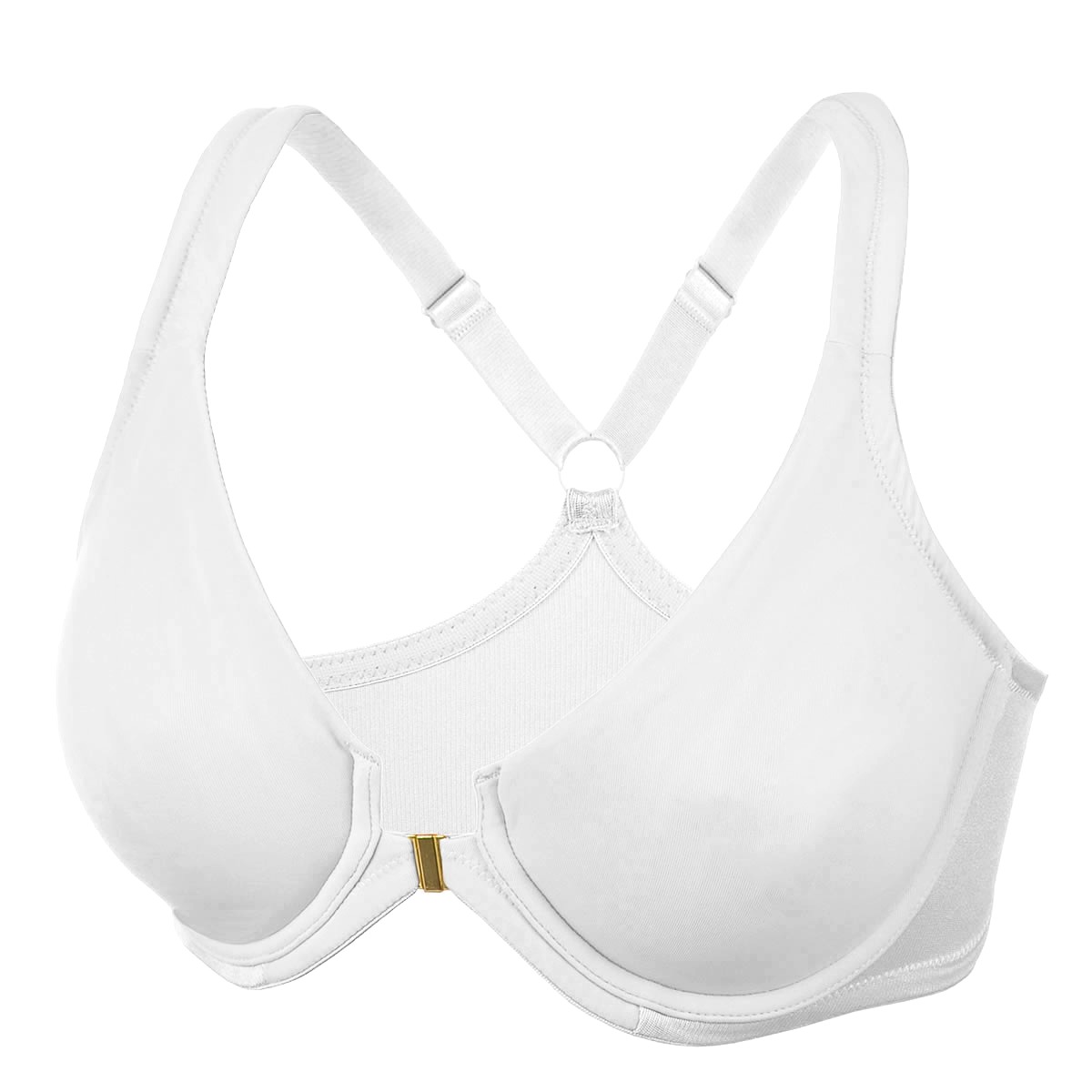 Comfort Front Closure Racerback Underwire Support Bra 36 38 40 42 44 46