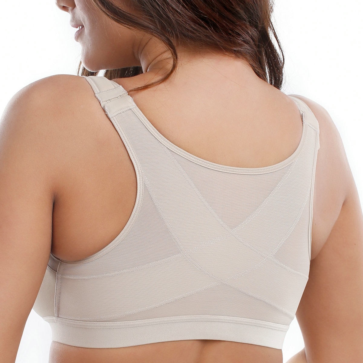 Womens Full Coverage Front Closure Wire Free Back Support Bra Ebay