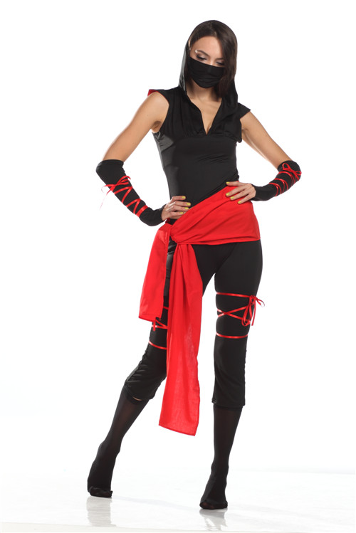 Woman Adult Halloween Mark Up Fancy Party Deadly Ninja Warrior Costume
