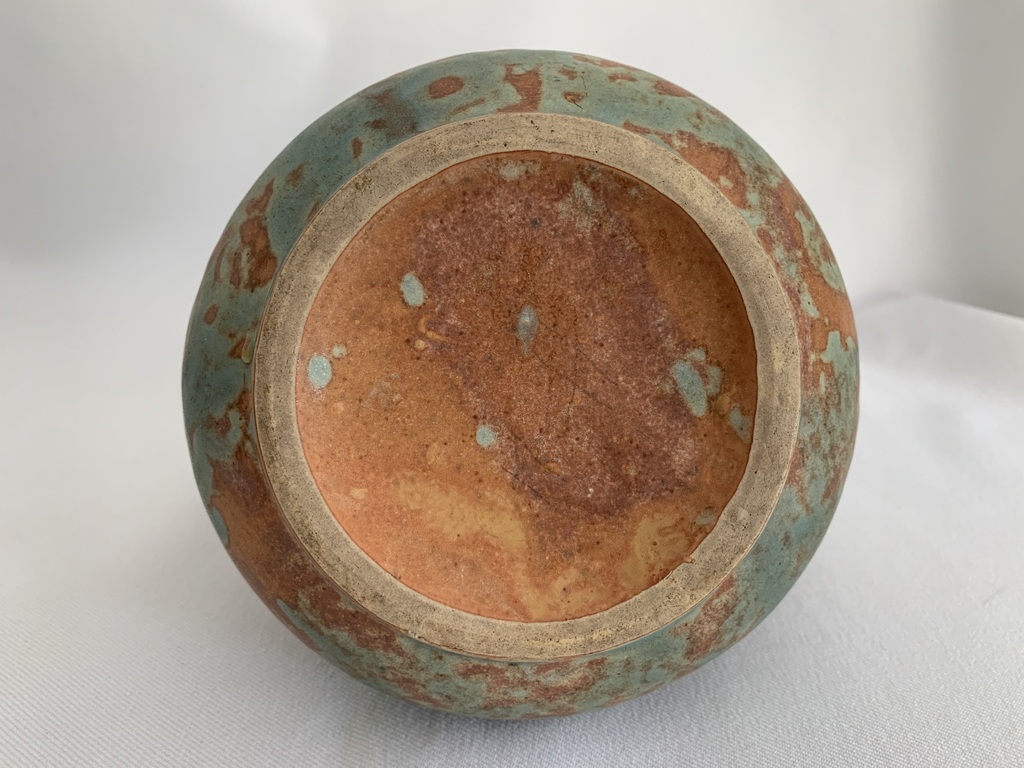 Arts & Crafts Pot with Green & Rust Glaze | Antiques Board