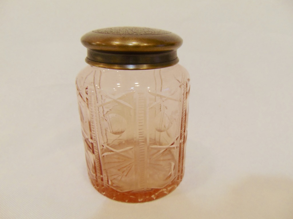 Cut and pressed glass powder jar | Antiques Board