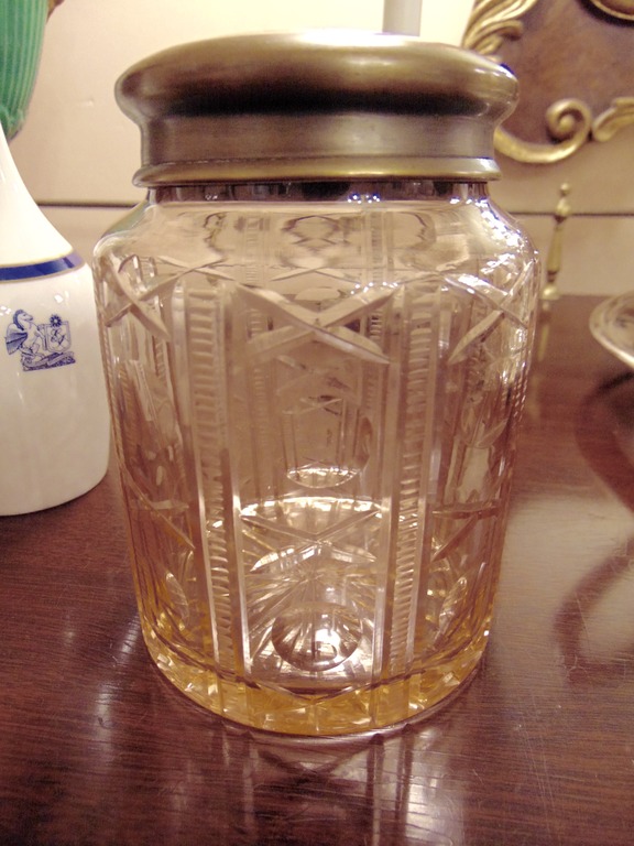 Cut and pressed glass powder jar | Antiques Board
