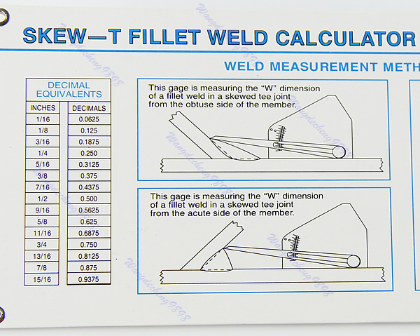 Acute Skew-T Fillet Weld Gauge Gage Welding Inspection Test Groove 90 ...