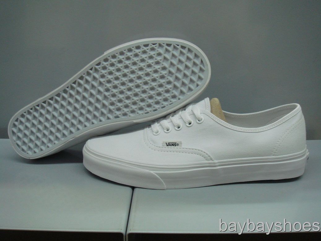 VANS AUTHENTIC TRUE WHITE TRIPLE WHITE CLASSIC SKATE ERA US MENS SIZES ...
