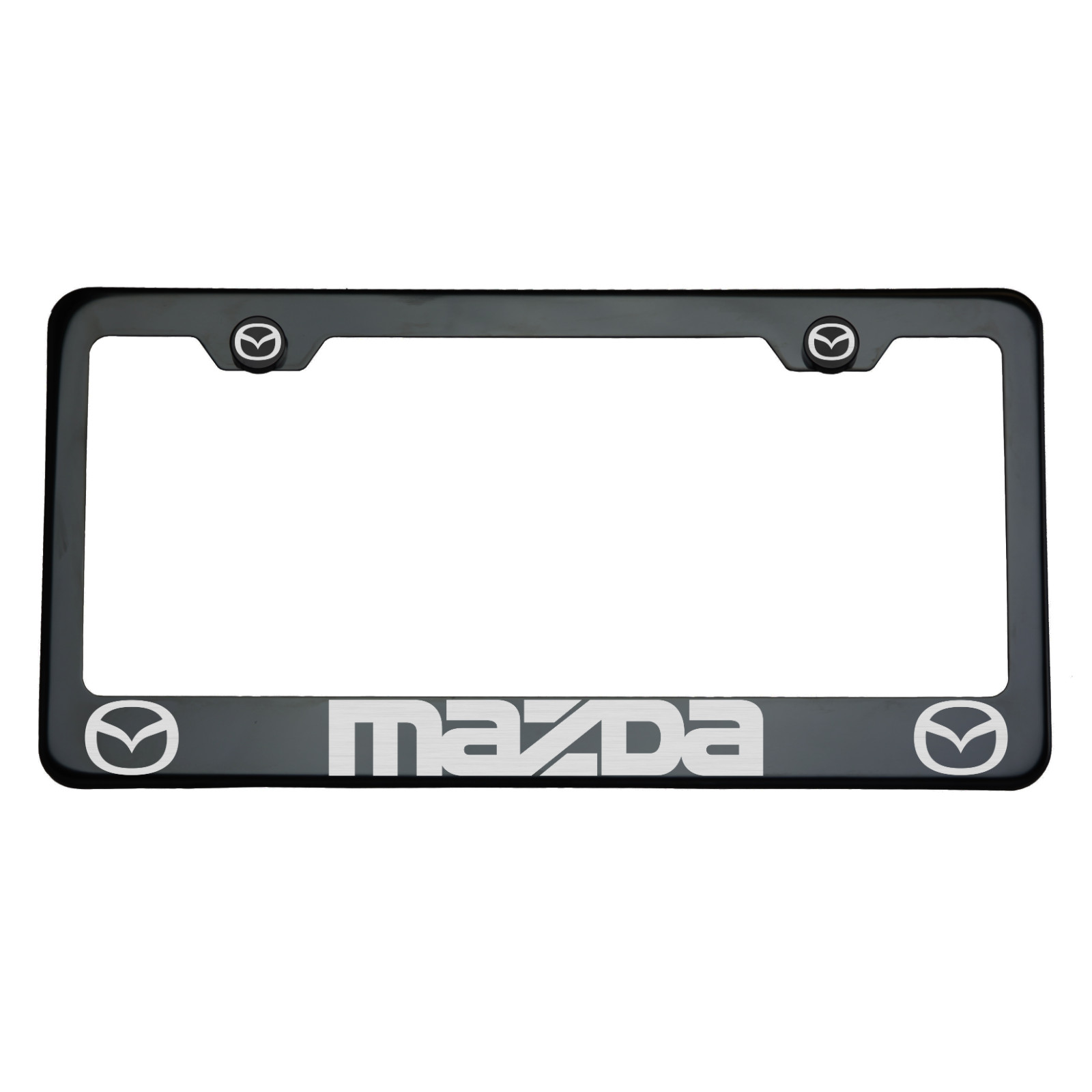T304 Black Chrome License Plate Frame Stainless Steel Silver Mazda ...