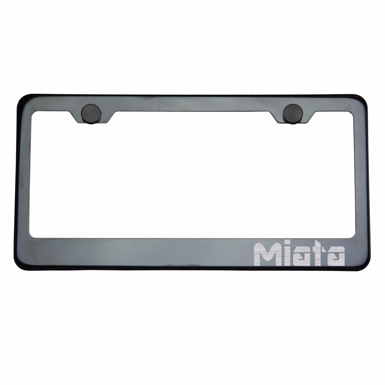 Titanium Gun Metal License Plate Frame Miata Laser Etched Metal Screw ...