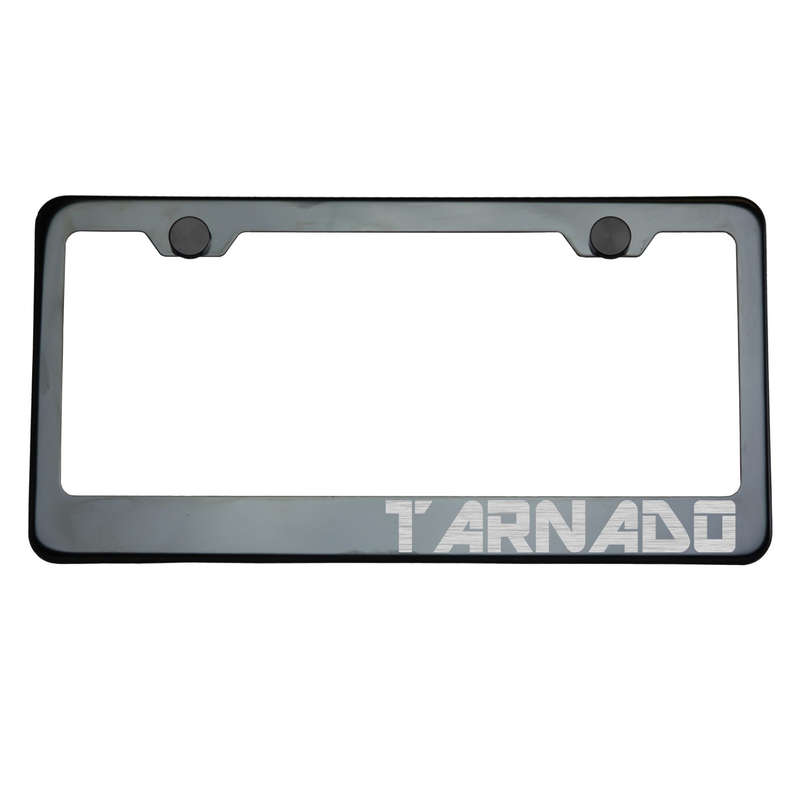 Titanium Gun Metal License Plate Frame TARNADO Laser Etched Metal Screw ...