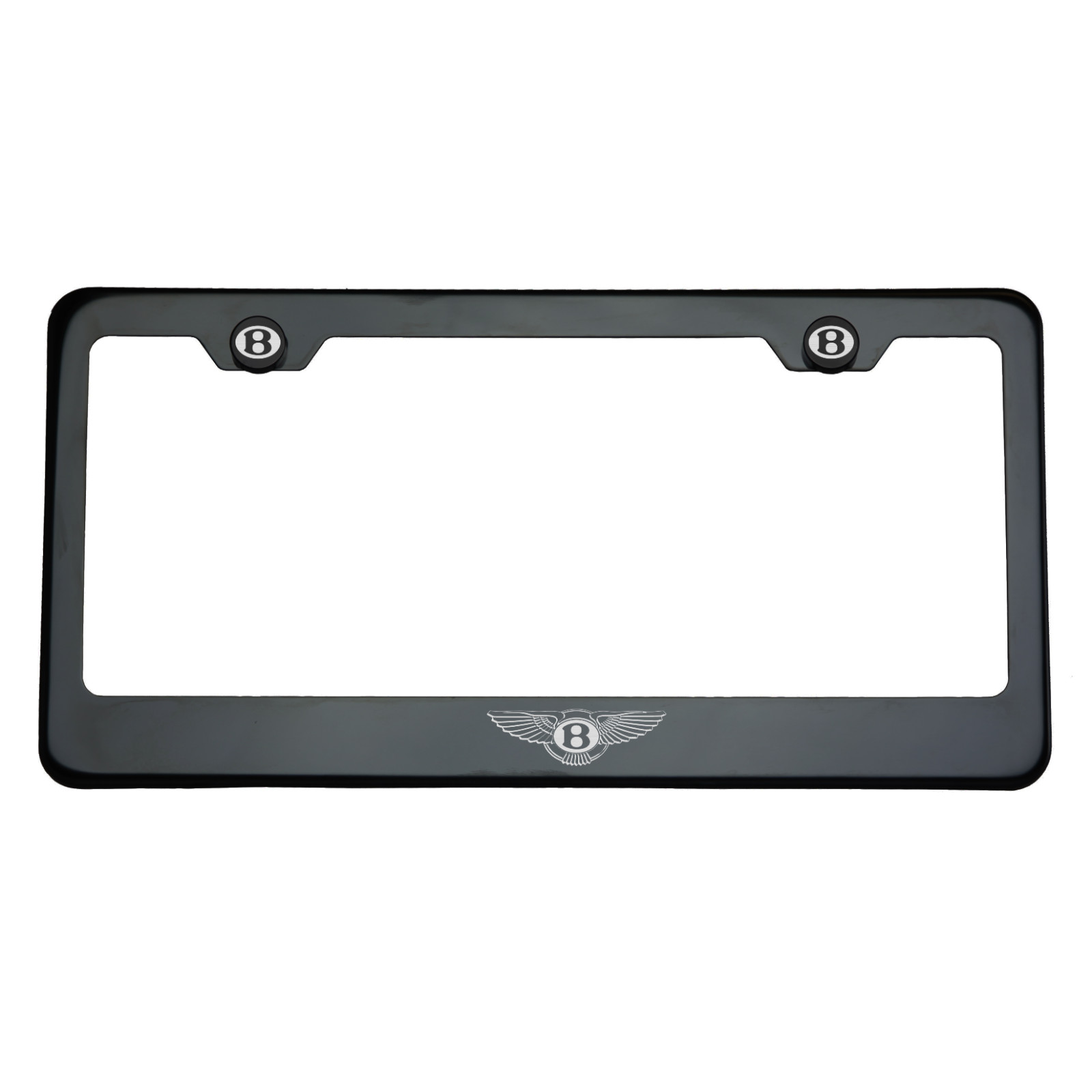Black Chrome License Plate Frame 304 Stainless Steel Laser Engraved ...