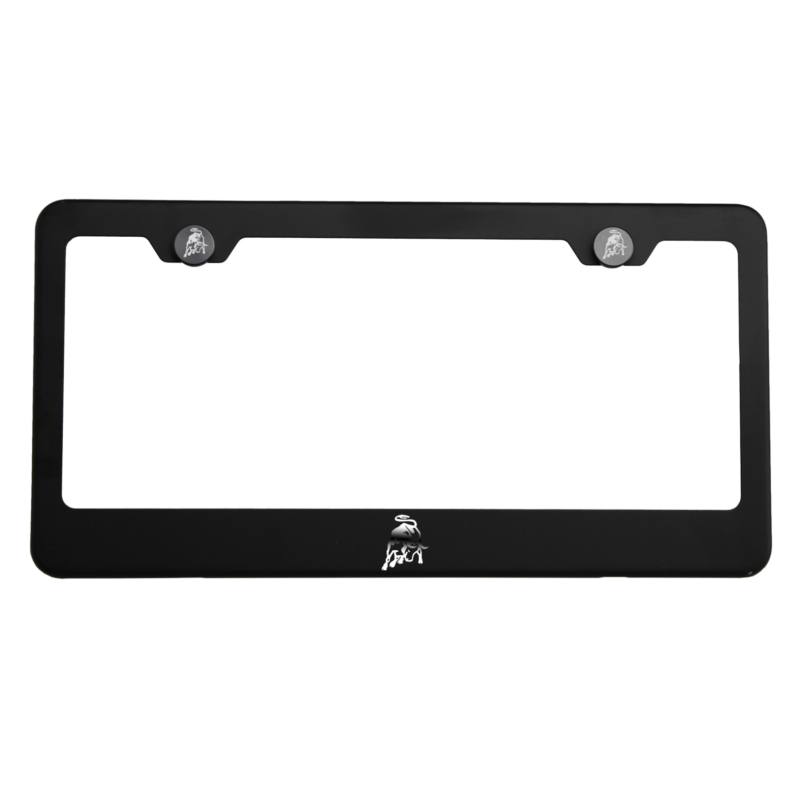 Matte Black Lamborghini Logo Mirror Laser Etched License Plate Frame ...