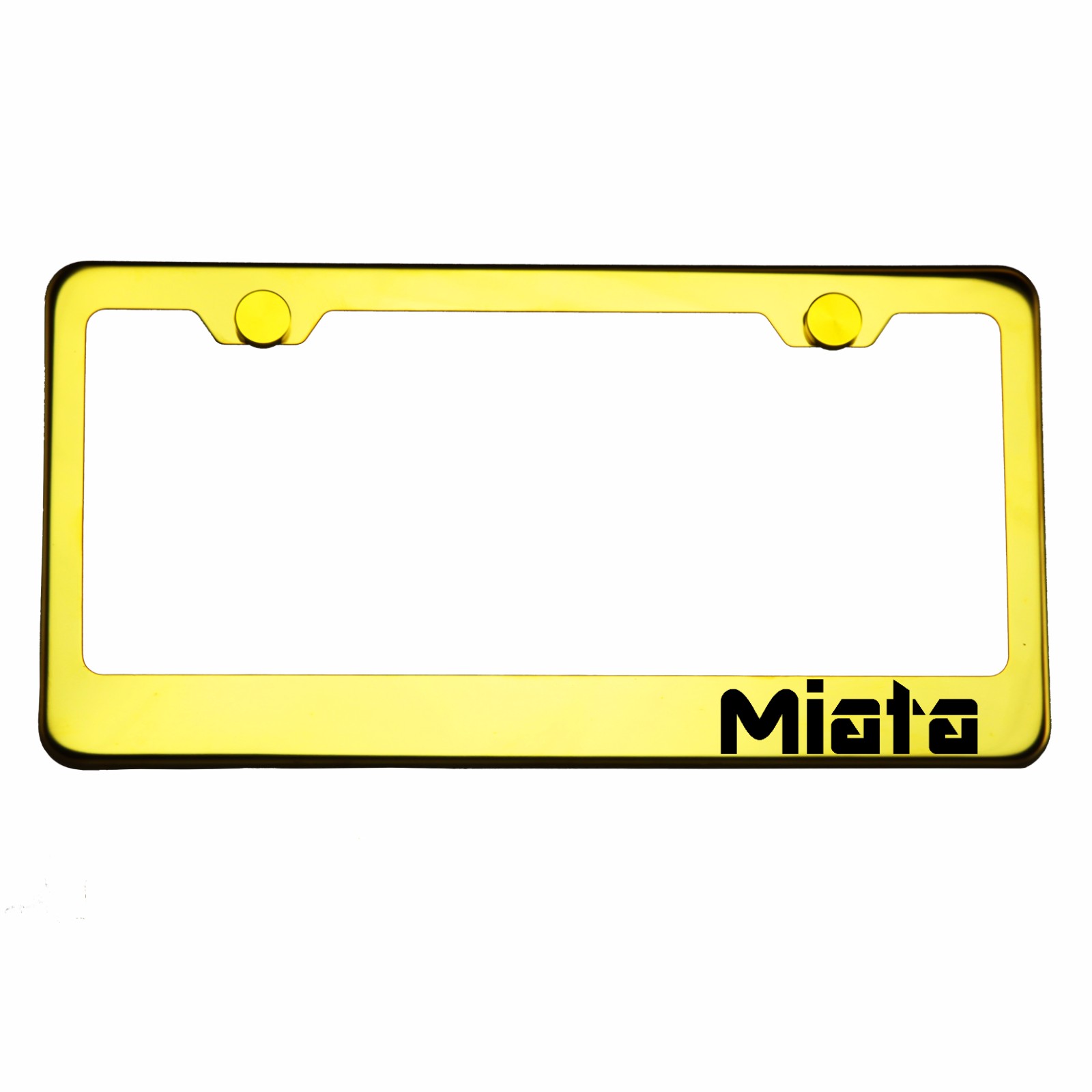 Gold Chrome License Plate Frame Miata Laser Engraved Metal Screw Cap | eBay