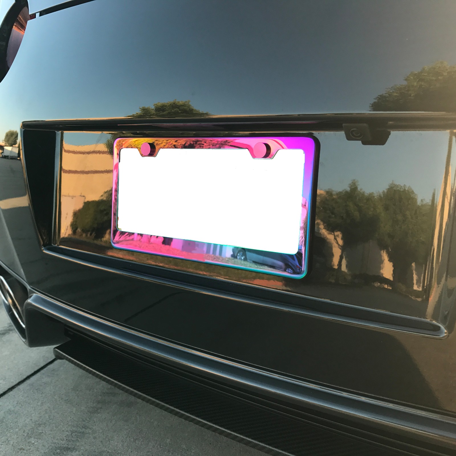 Polish Neo Neon Chrome License Plate Frame F-PACE Laser Etched Metal ...