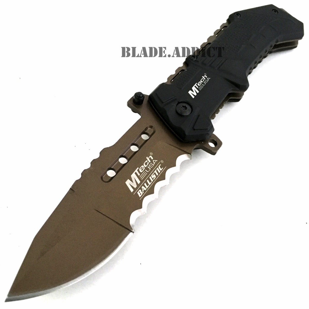 M-Tech BALLISTIC ARMY Bronze Tactical Military Spring Assisted Open ...