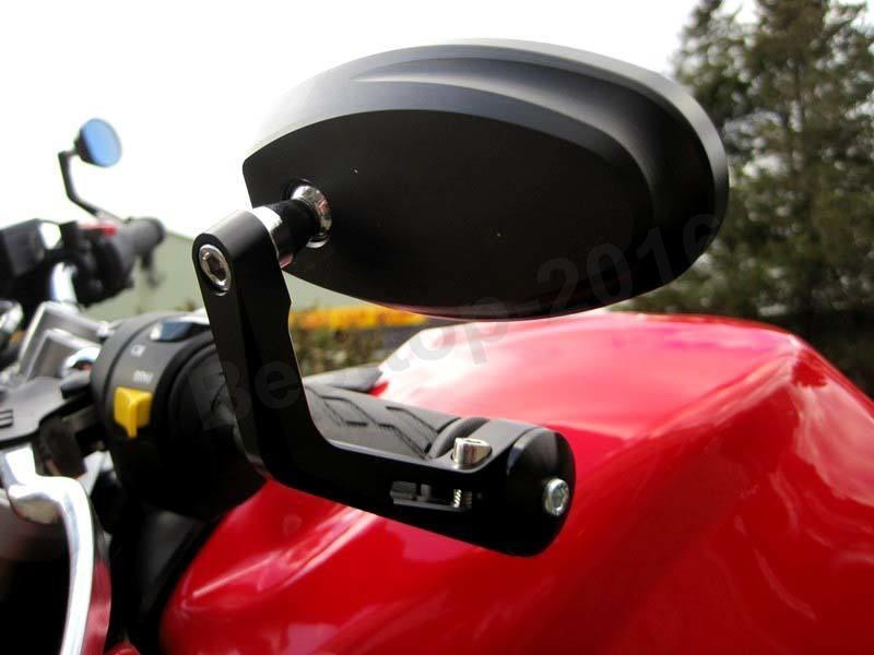 Black Round Motorcycle End Bar Mirrors For Ducati Scrambler GT1000 ...