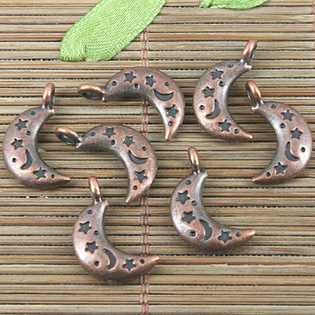 16pcs copper color moon and star charms H2678-C – bearjewelry
