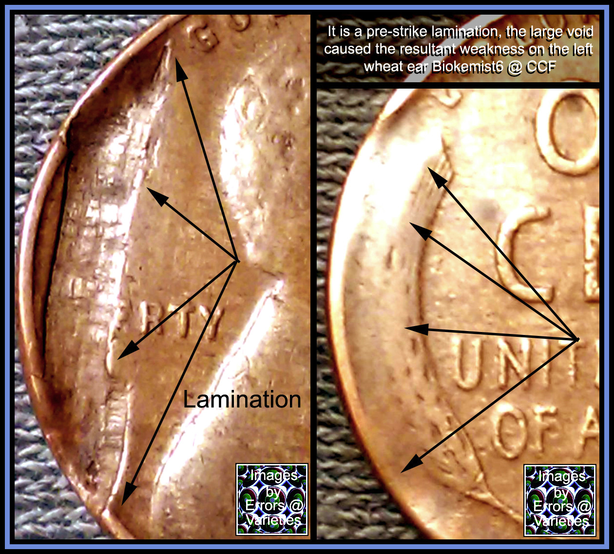 1940 P Lincoln Wheat Cent With Huge Lamination Error Rediscovered ...