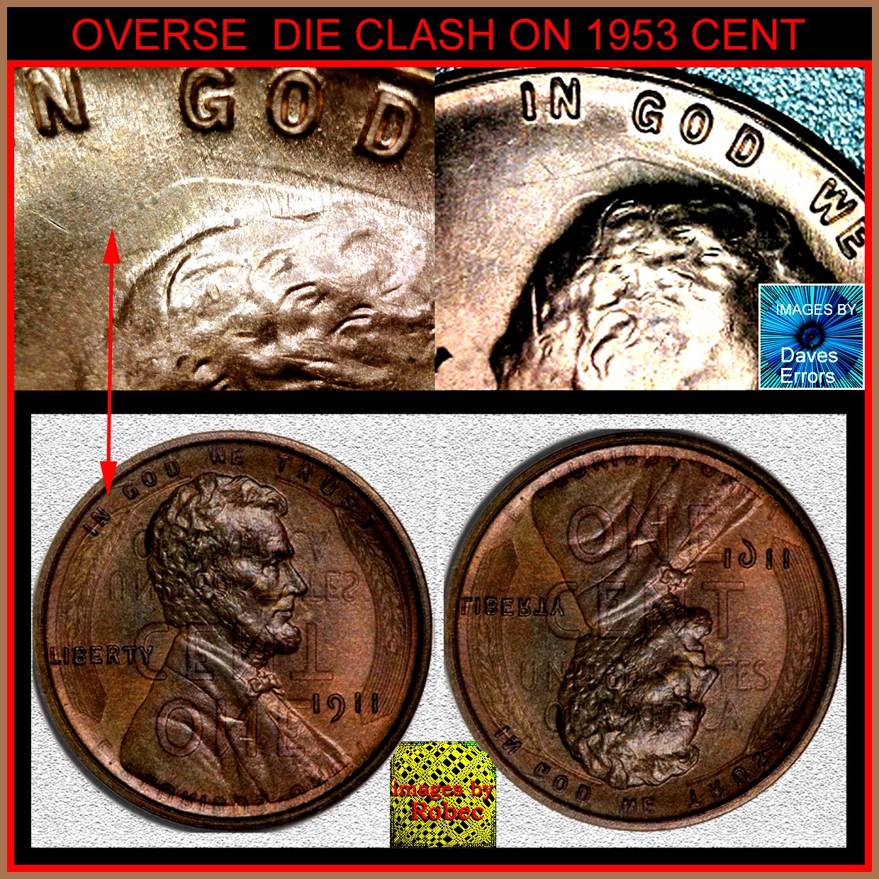 1919-P Wheat Cent Die Clash Or Maybe Struck Over Another Coin? - Coin ...