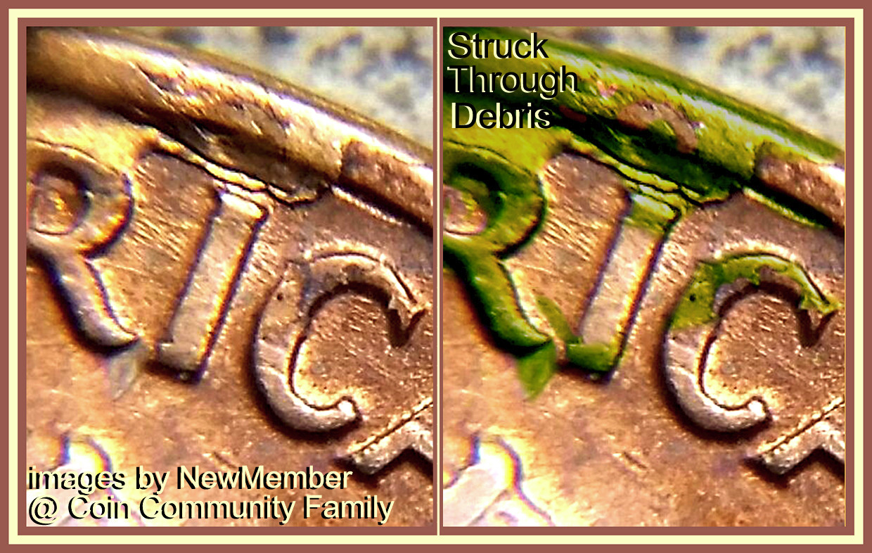 1957 D Penny With Die Break In "b" And Extra 5? - Coin Community Forum