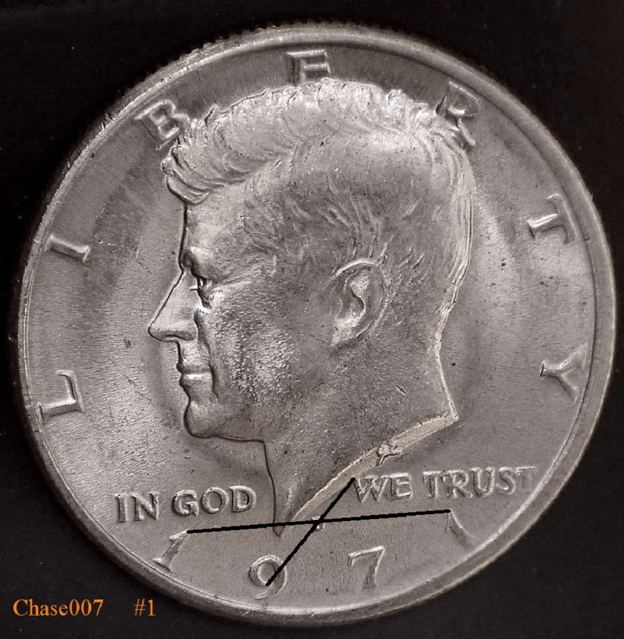 1971-D Kennedy Half, Found Second Identical Die Gouge CRHg In Four ...