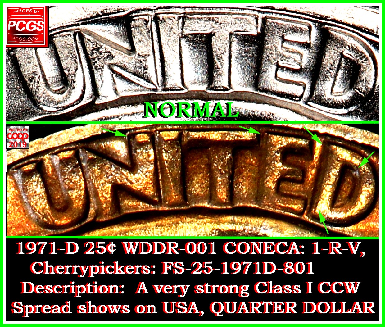 1971 D Washington Quarter Doubled Die Reverse / DDR FS-801(027.8 ...