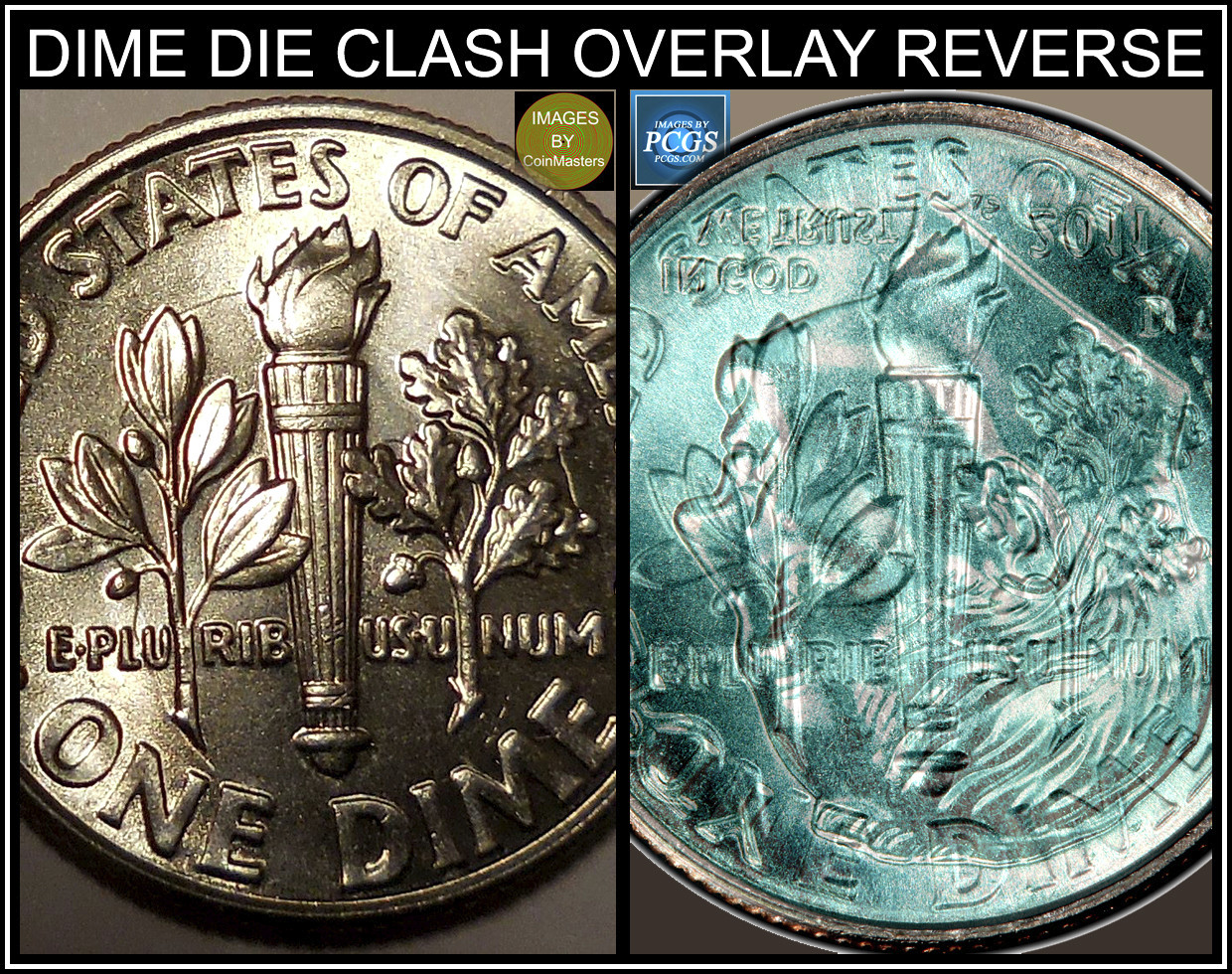 1997-P Roosevelt Dime Die Clashes On Side Of Nose And On Neck Below Ear ...