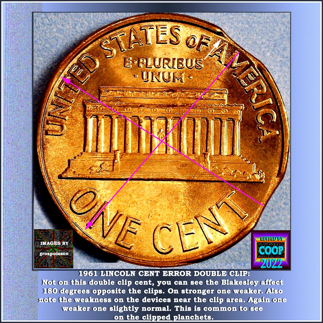 1938 Lincoln Wheat Cent Mint Error - Clipped Planchet W/ Smith Effect ...