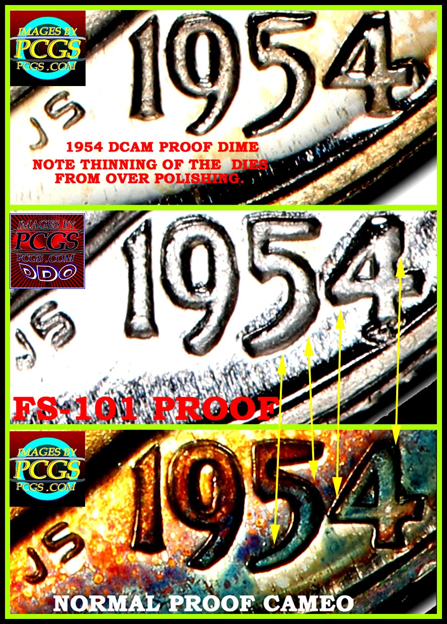 1954 Roosevelt Proof Doubled Die Obverse / DDO FS-101 Cherry-Pick ...