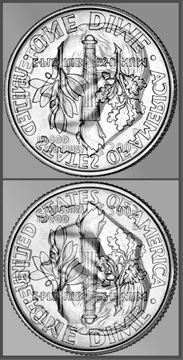 1995-D Roosevelt dime-scrathes perfectly outline rear head - Coin ...