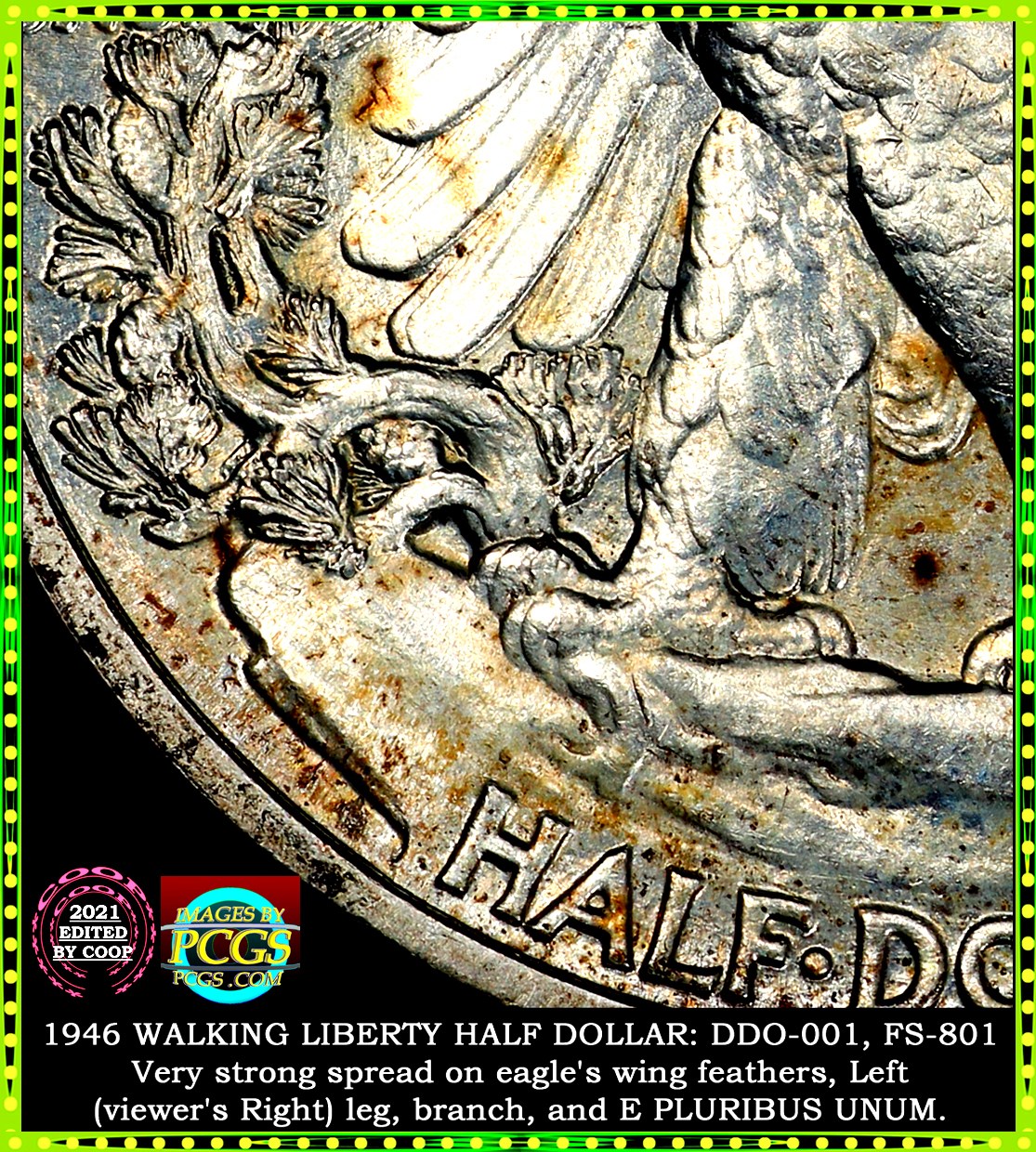 1946 Walking Liberty Half Dollar Doubled Die Doubled Die Reverse / DDR -001, FS-801 - Coin ...