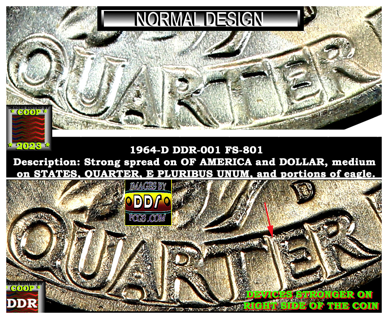 1964 D Washington Quarter Doubled Die Reverse / DDR FS-801 - Coin ...