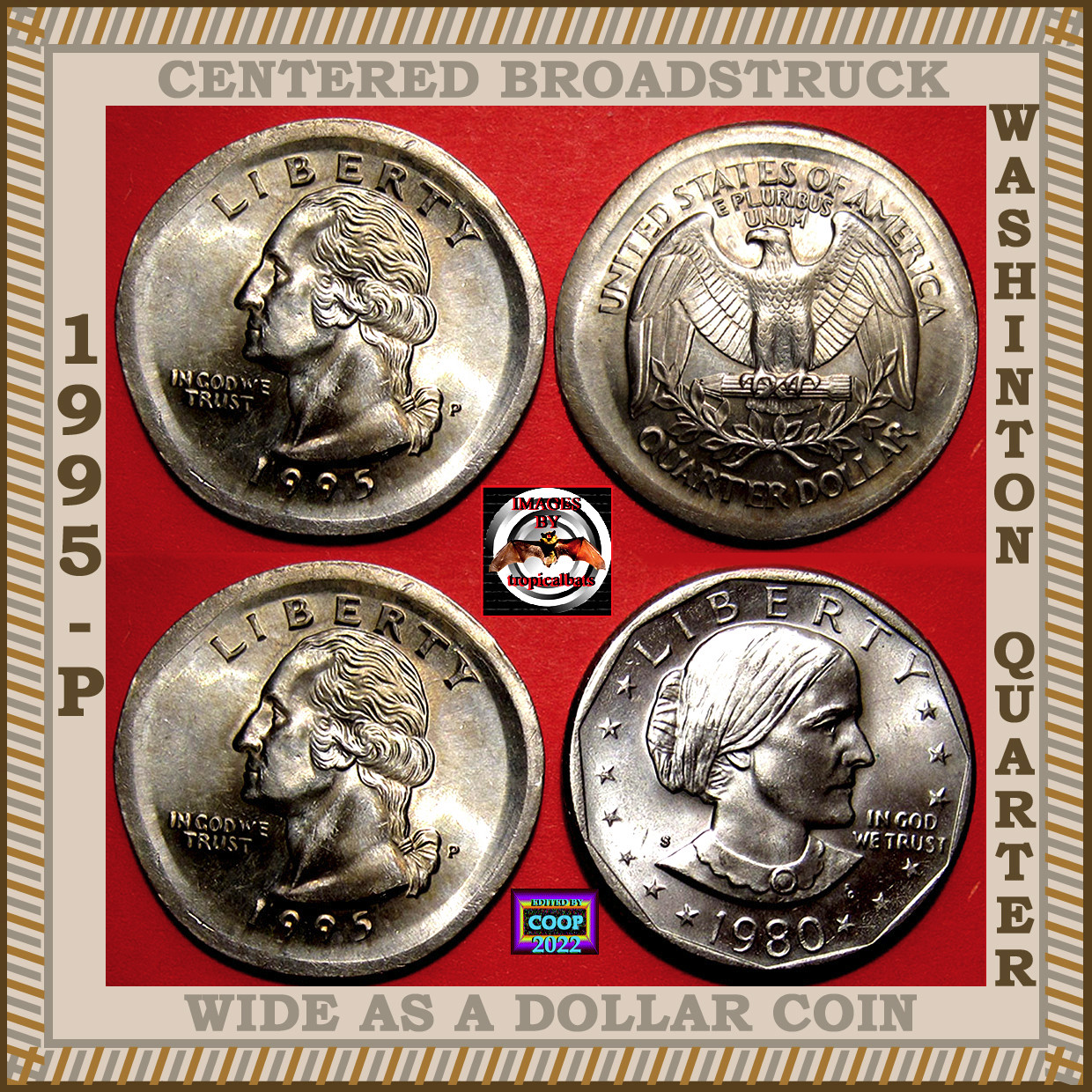 1995 P Washington Quarter Mint Error - Centered Broadstrike - Coin ...