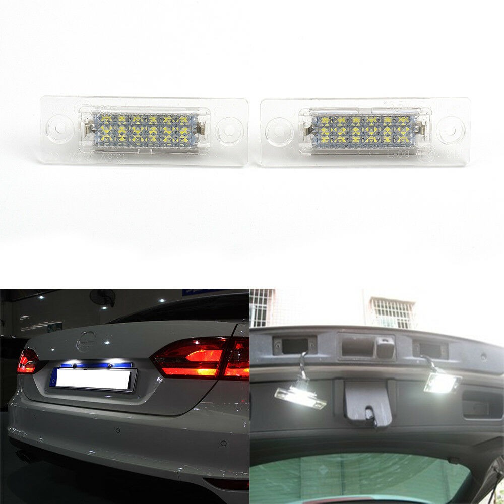 2x 18 LED License Number Plate Light Lamp For VW T5 Caddy Golf Passat ...