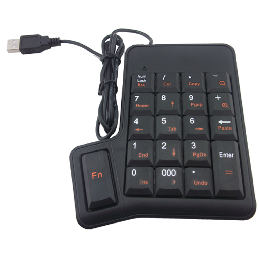 NEW USB 19 KEYS NUMBER NUMERIC KEY + Fn Function KEY KEYPAD KEYBOARD ...