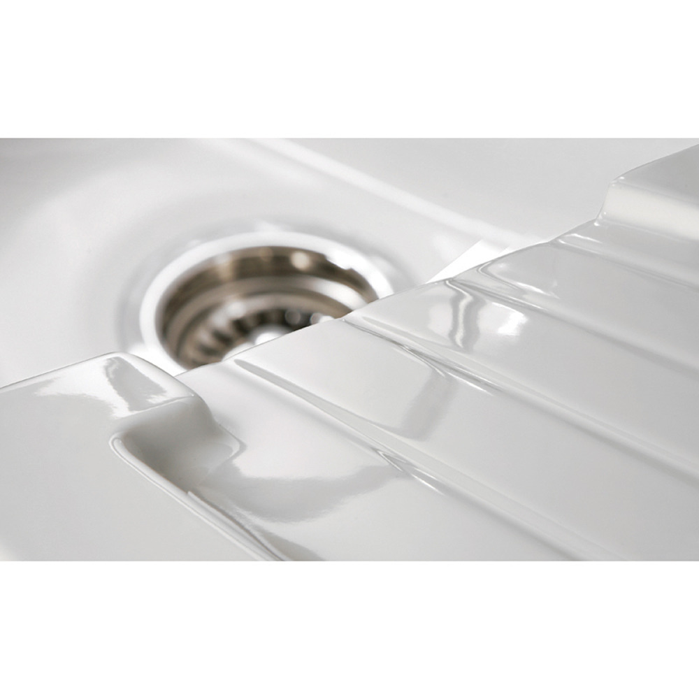 Astini Grooved Ceramic Gloss White Belfast Butler Kitchen Sink Worktop ...