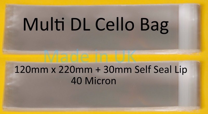 MULTI Bags Crystal Clear Cellophane Bags - Cello Multiple Packs of ...