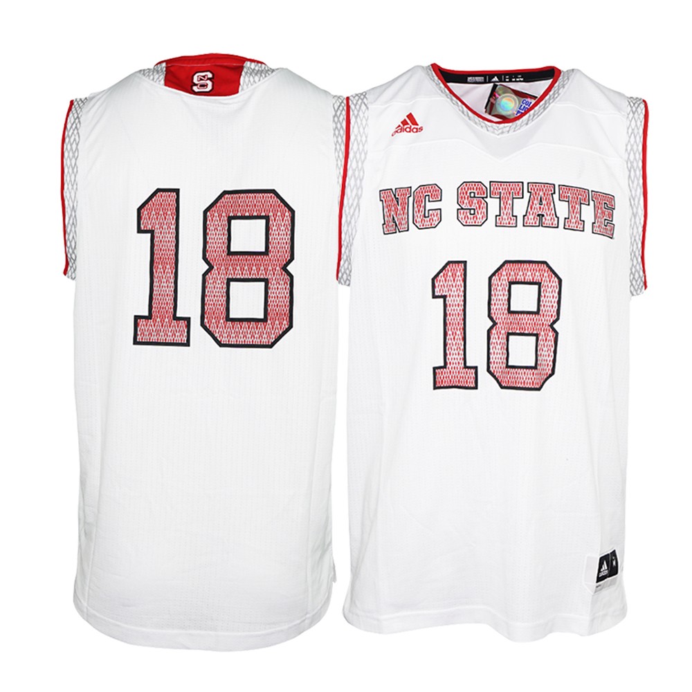NC State Wolfpack NCAA Adidas Men's White Iced Out Basketball Replica ...