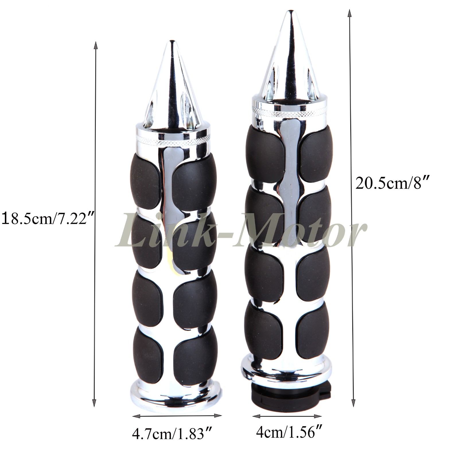 Chrome Spike Motorcycle Handlebar Hand Grips 1" For Harley Yamaha ...