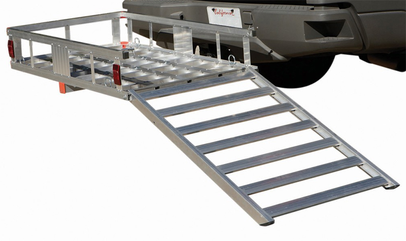 Aluminum Folding Cargo Carrier with Ramp 500Lb Capacity rack transport ...