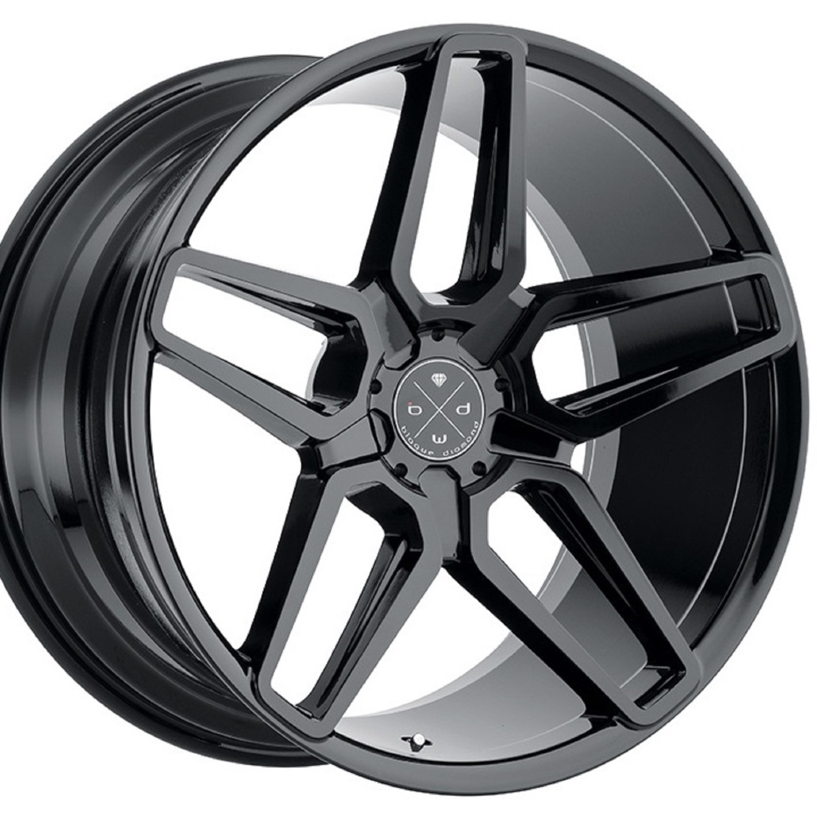 4 New 22" STAGGERED BLAQUE DIAMOND BD-17-5 22x9 22x10.5 BLACK CONCAVE ...