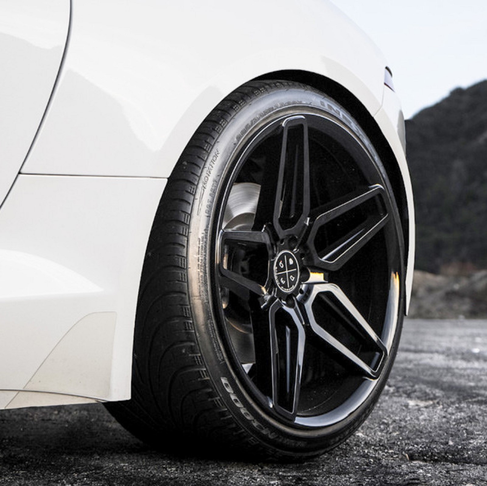 4 New 22" STAGGERED BLAQUE DIAMOND BD-17-5 22x9 22x10.5 BLACK CONCAVE ...