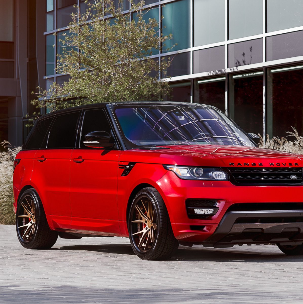 22" STAGGERED FERRADA FR2 22x9 22x10.5 BRONZE w/BLACK LIP CONCAVE ...