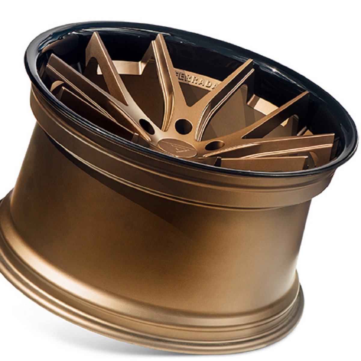 22" STAGGERED FERRADA FR2 22x9 22x10.5 BRONZE w/BLACK LIP CONCAVE ...