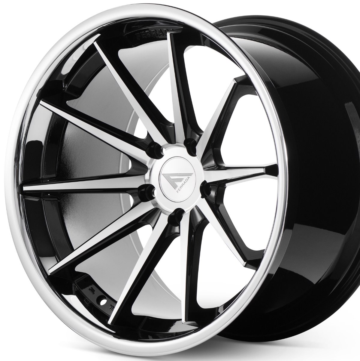 4 New 20x9 FERRADA FR4 MACHINE BLACK / CHROME LIP CONCAVE WHEELS RIMS ...