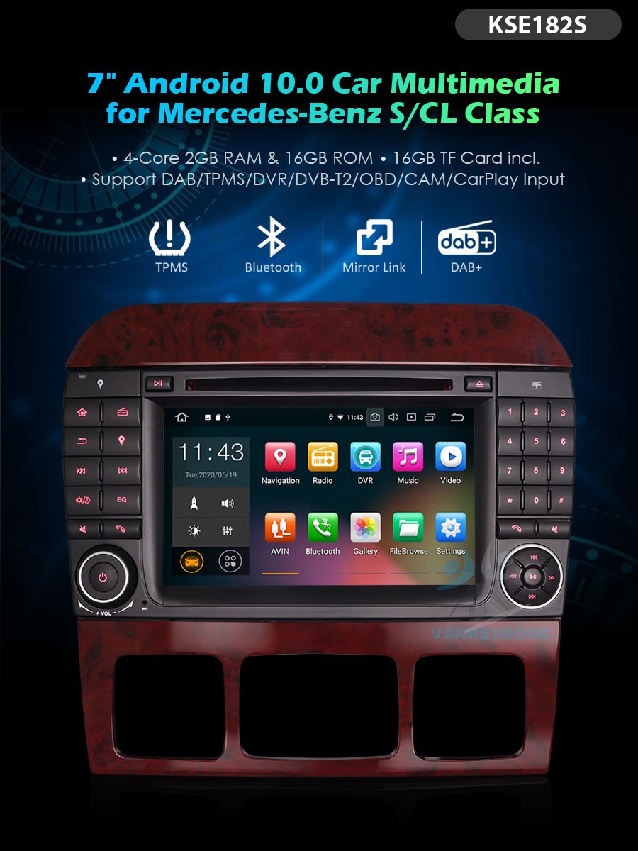 Android 10.0 Head Unit DAB+DVD Radio GPS Navi For Mercedes S/CLS-Class ...
