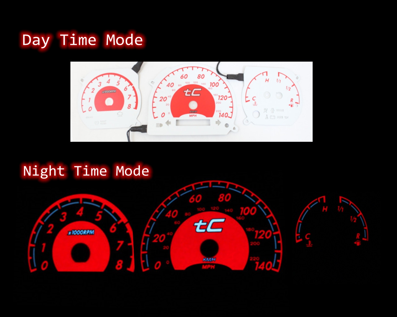 Buy 05-09 Scion tC MT RED Indiglo Glow White Gauges in La Puente ...