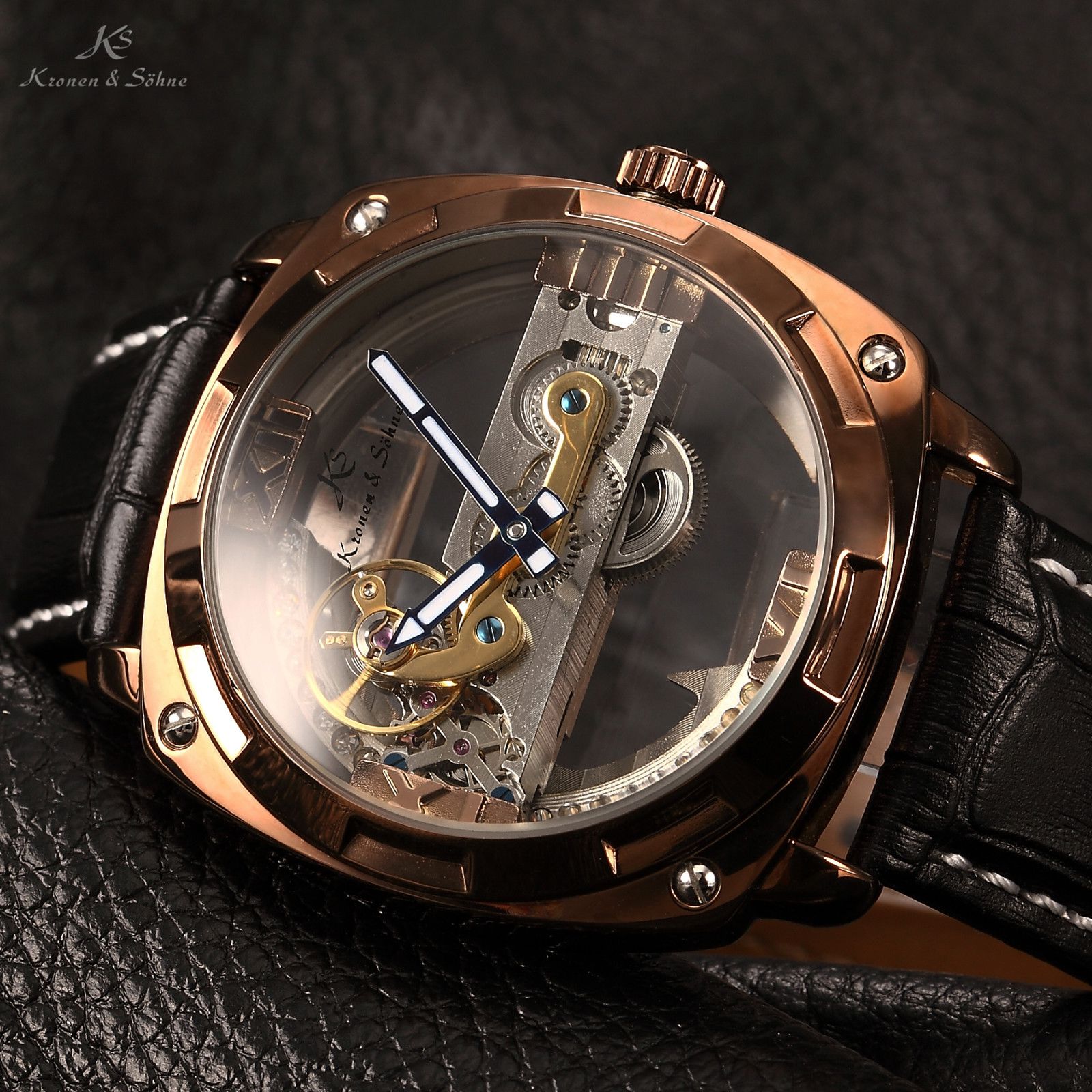 Men's Watches - KRONEN & SOHNE Bridge Skeleton Automatic Mechanical ...