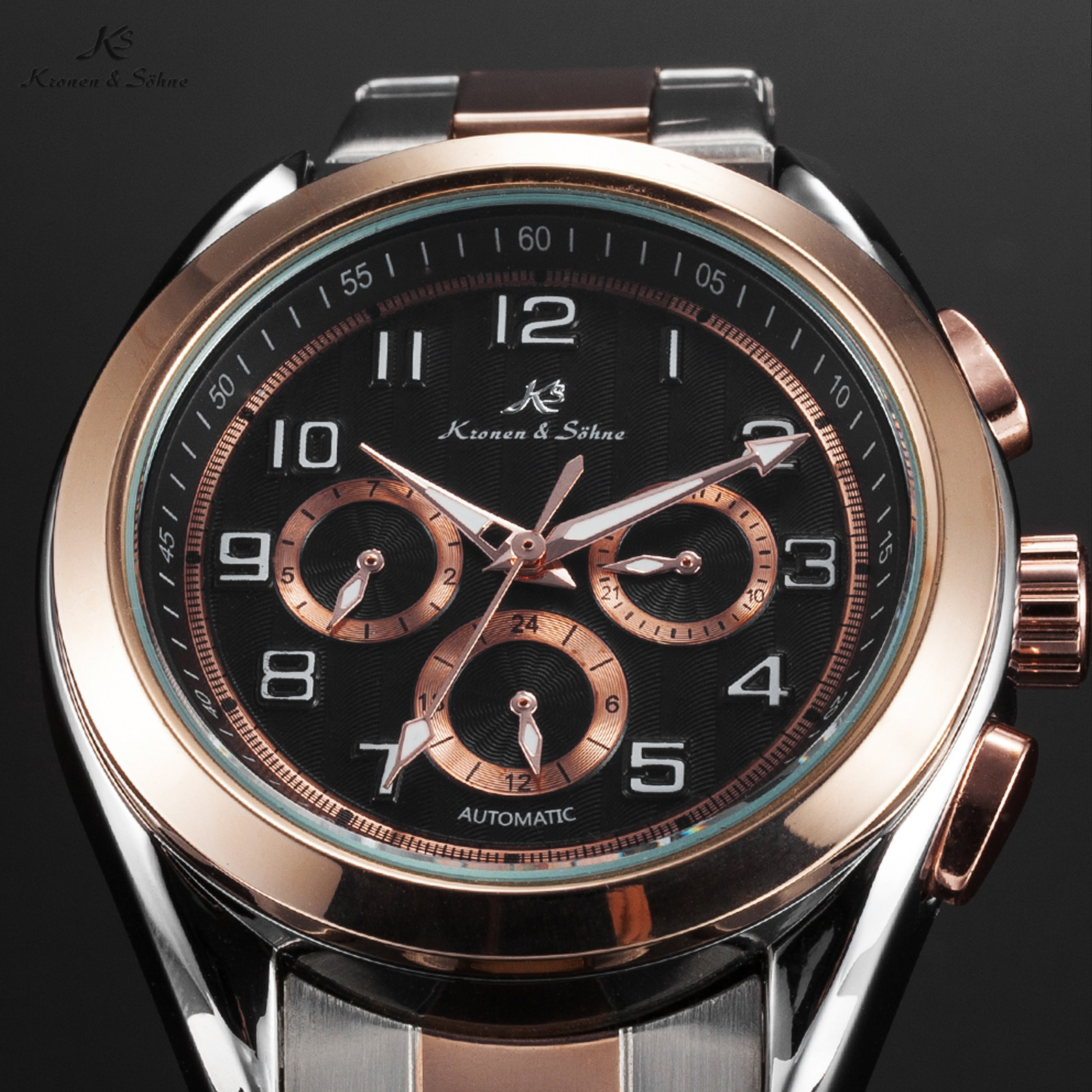 Men's Watches - KRONEN & SOHNE Luxury Chronograph Racer Automatic Watch ...