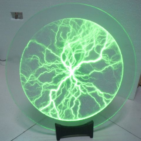 12" Green plasma ball lightning lamp light panel dish f Holiday Party ...