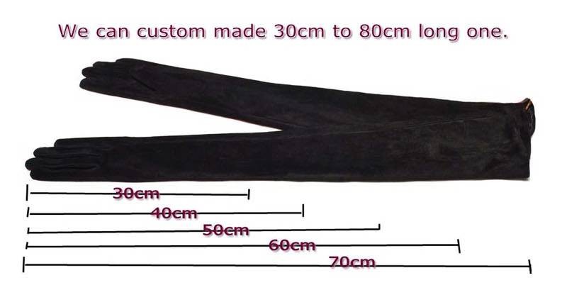 custom made 30cm to 80cm long suede leather evening/elbow opera long ...